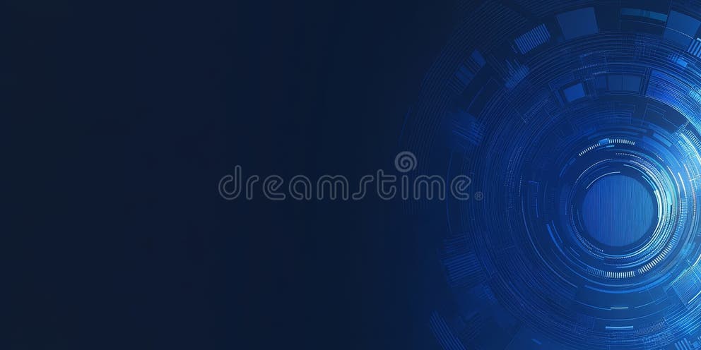 Abstract Blue Futuristic Technology Background with Glowing Digital ...