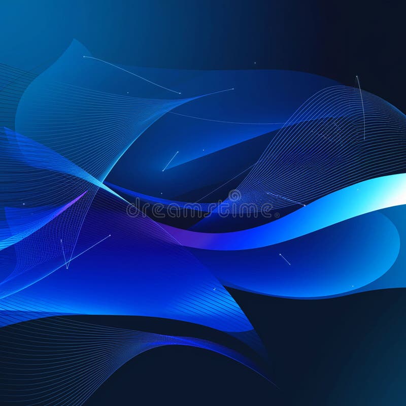 Abstract Blue Futuristic Wavy Background. Vector Illustration Stock ...