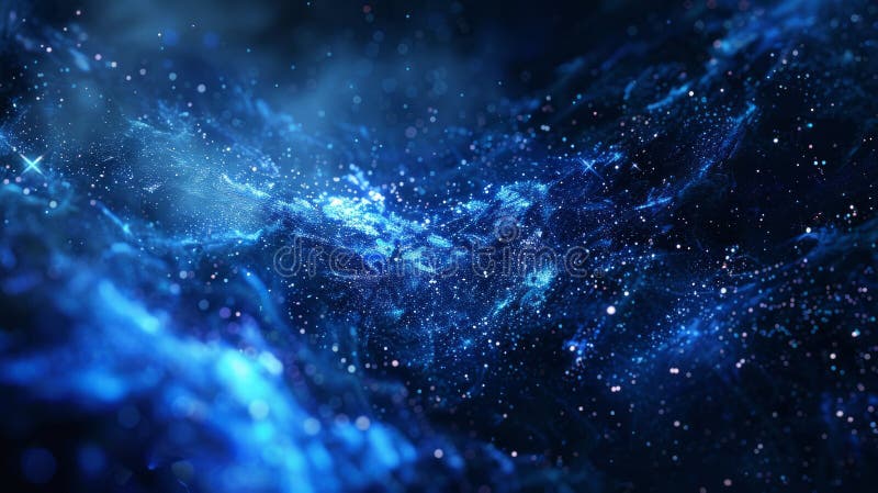 Abstract Blue Galaxy Background with Sparkling Stars and Nebulae for ...