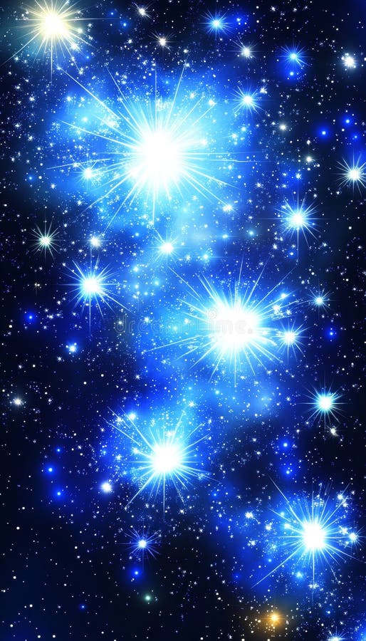 Abstract Blue Galaxy with Stars, Nebulae, and Cosmic Dust. Perfect for ...