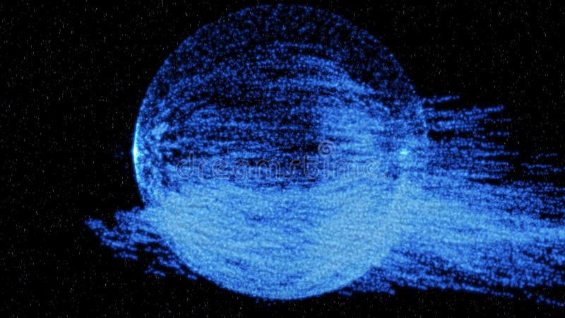 Abstract Blue Gas Planet Radiating a Strong Electromagnetic Field in ...