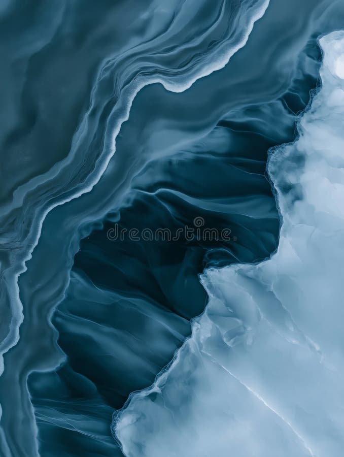 Abstract Blue Geode Art in Fluid Motion with Natural Patterns and ...