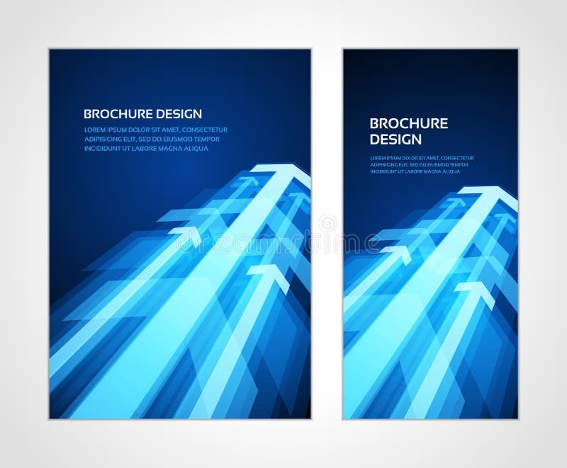 Abstract Blue Geometric Arrows Dynamic Flow Movement Brochure Booklet ...