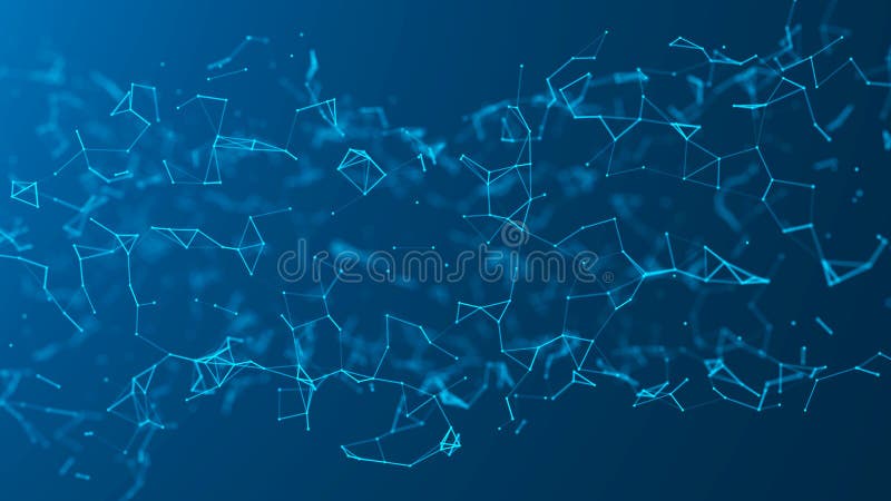 Abstract Blue Geometric Background. Big Data Visualization. Data ...