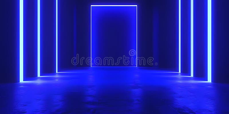 Abstract Blue Geometric Background - a Blue Rectangular Frame with ...