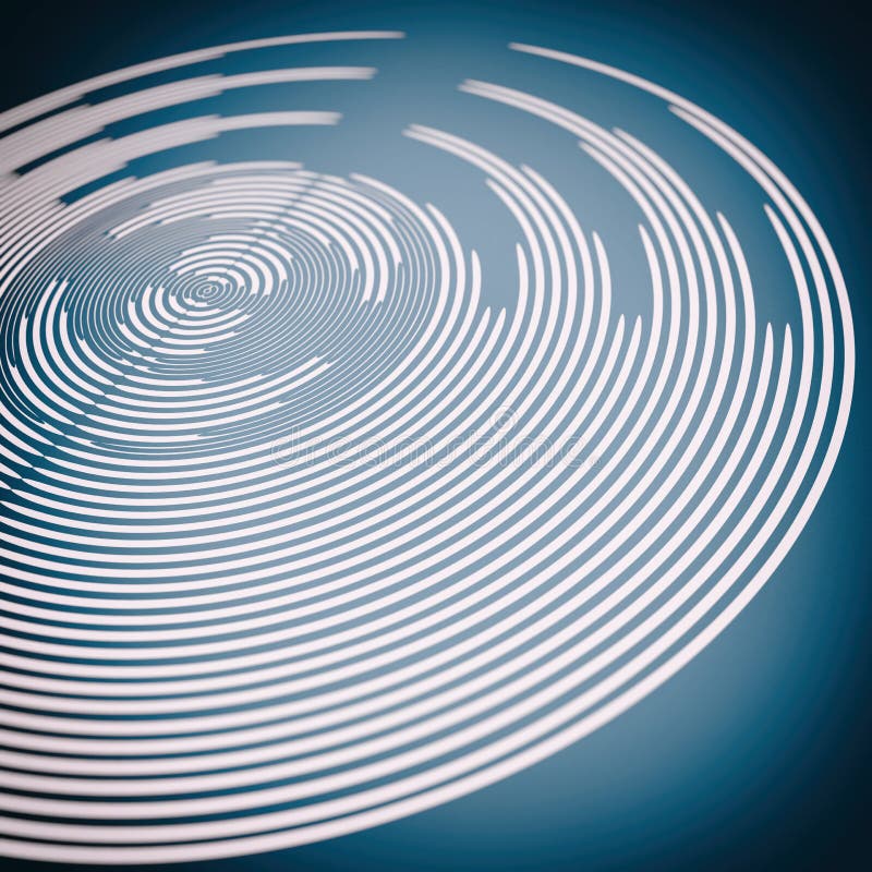 Abstract Blue Geometric Background. Concentric Rings Shape Stock ...