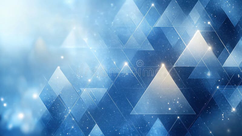 Abstract Blue Geometric Background with Triangles and Light Effects ...