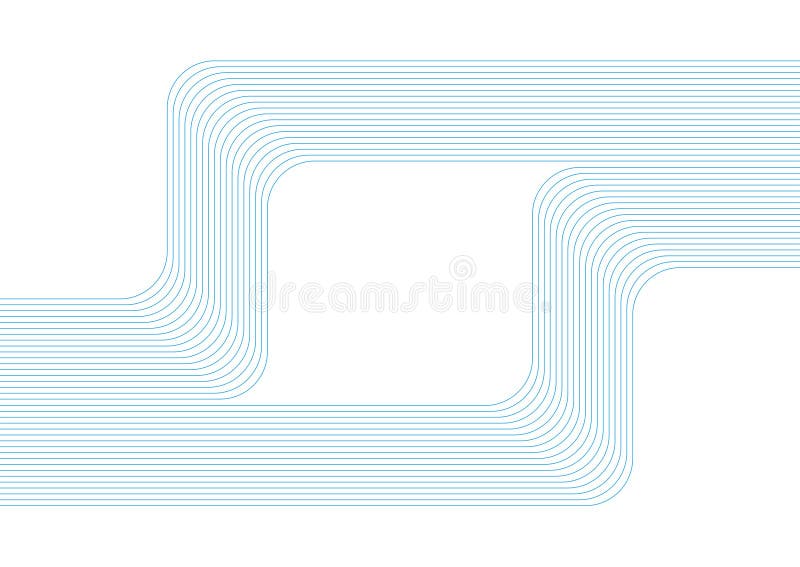 Abstract Blue Geometric Curved Lines Tech Background Stock Illustration ...