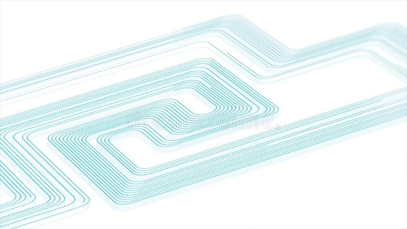 Abstract Blue Geometric Curved Lines Tech Motion Background Stock Video ...