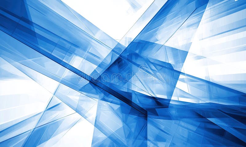 Abstract Blue Geometric Design on White Background for Digital Art and ...