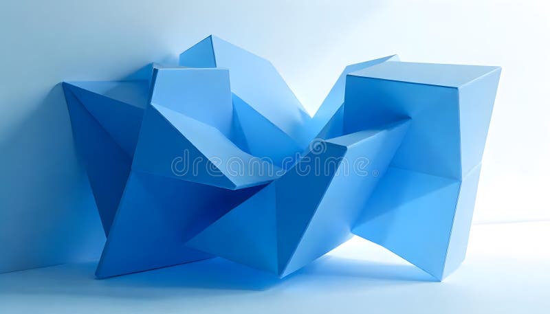 Abstract Blue Geometric Forms: a Study in Light and Shadow Stock ...