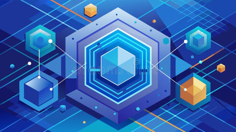 Abstract Blue Geometric Hexagon Shape and Lines with Science Concept ...