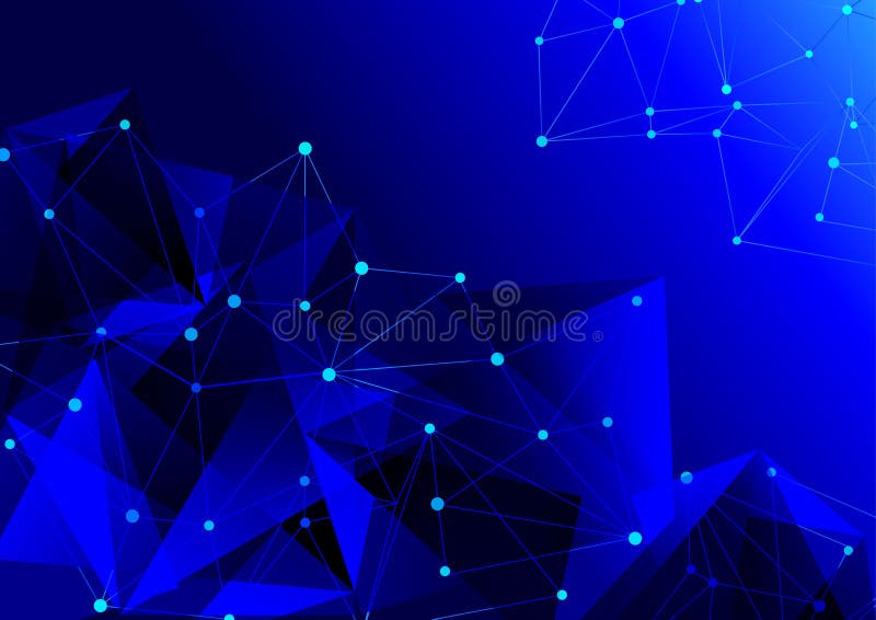 Abstract Blue Geometric Lattice the Scope of Molecules Stock ...