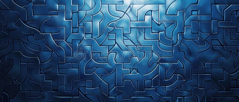 Abstract Blue Geometric Maze Pattern Design for Backgrounds and Modern ...