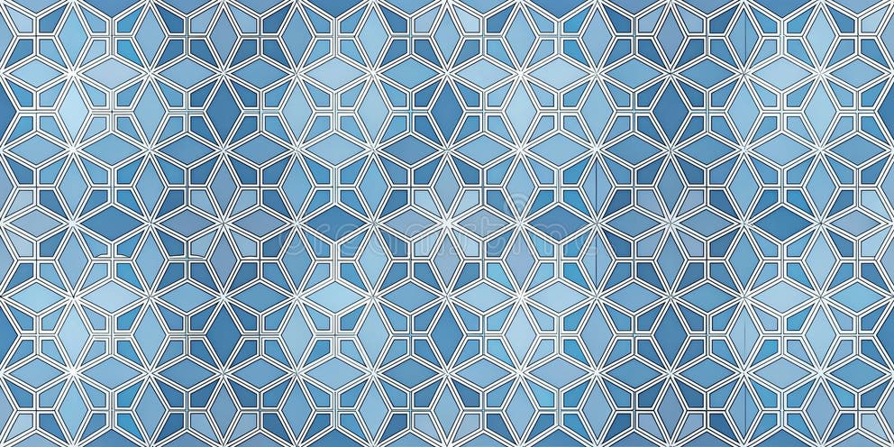 Abstract Blue Geometric Pattern Design with Interlocking Shapes and Subtle Color Variations ...