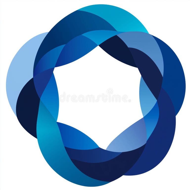 Abstract Blue Geometric Pattern with Interlocking Shapes and ...