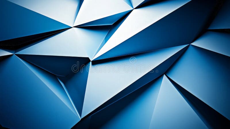 Abstract Blue Geometric Pattern with Sharp Edges and Triangular Shapes ...