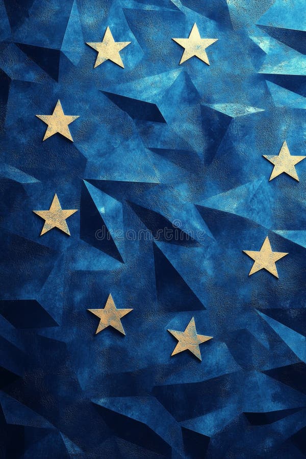 Abstract Blue Geometric Pattern Showcasing Varied Triangular Shapes and ...