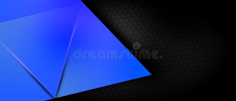Abstract Blue Geometric Shape on Black Background Stock Illustration ...