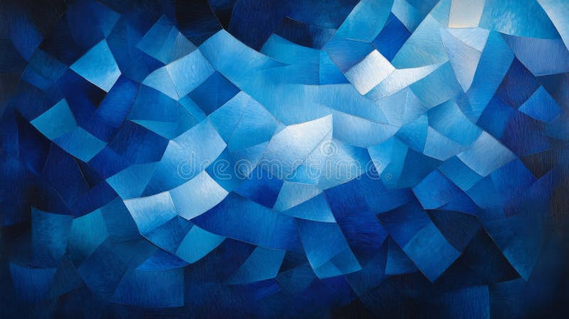 Abstract Blue Geometric Shapes Artwork Stock Illustration ...