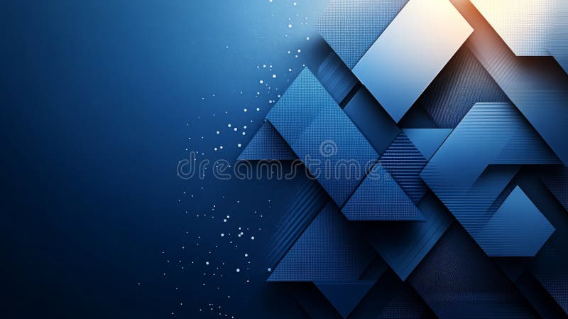 Abstract Blue Geometric Shapes Background with Glowing Light Effect ...