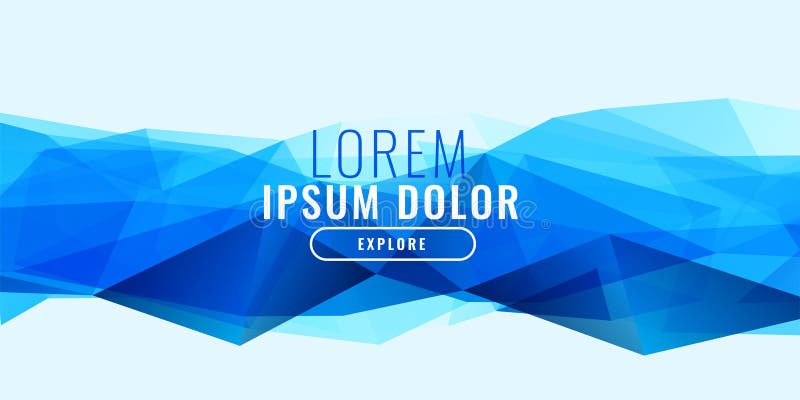 Abstract Blue Geometric Shapes Banner Stock Vector - Illustration of ...