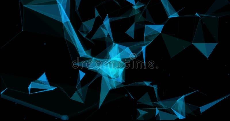 Abstract Blue Geometric Shapes Forming and Transforming, Digital Image ...