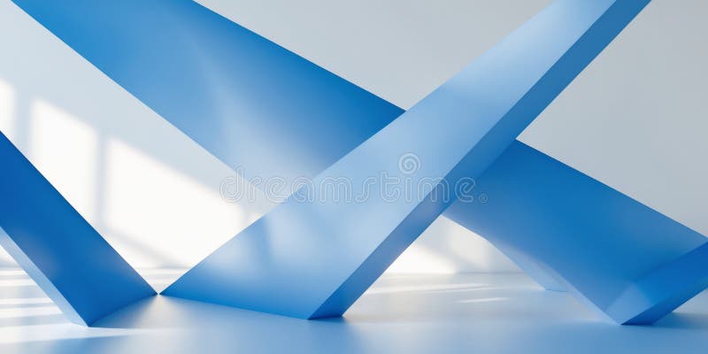 Abstract Blue Geometric Shapes Intersect Forming Triangles Stock Image ...