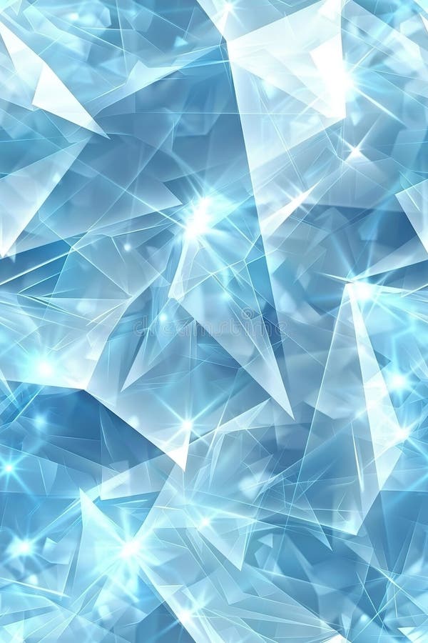 Abstract Blue Geometric Shapes Light Reflections Glowing Transparent ...