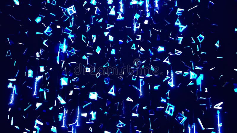 Abstract Blue Geometric Shards Falling Confetti Background Bright ...
