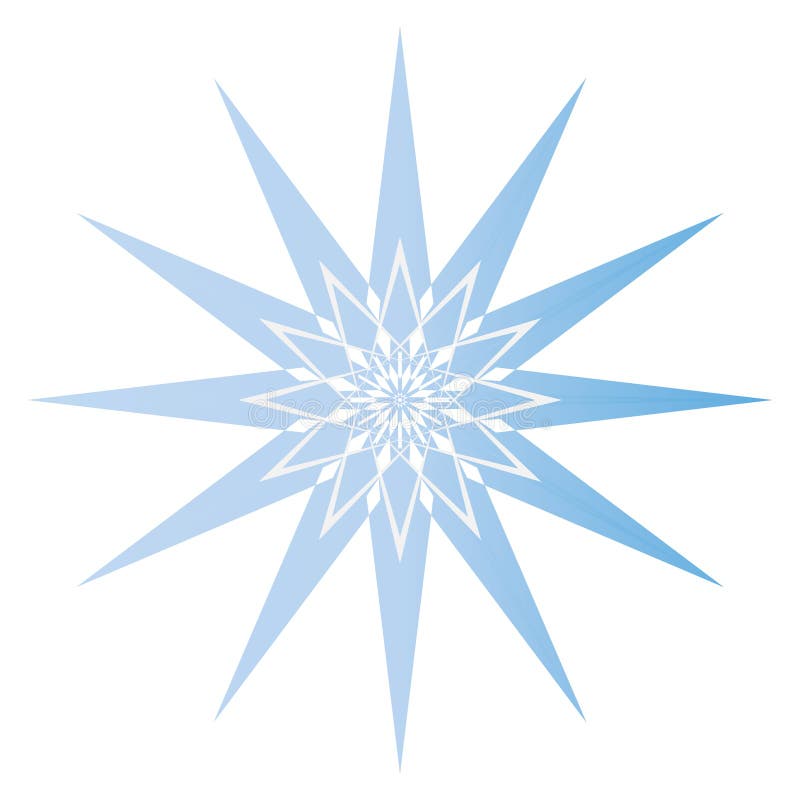 Abstract Blue Geometric Star Design with Symmetrical Points Stock ...