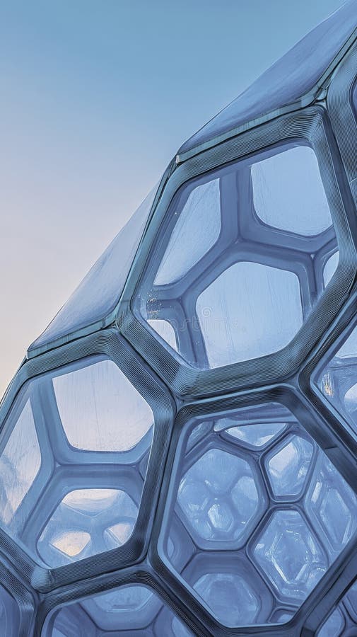 Abstract Blue Geometric Structure with Hexagonal Patterns Stock ...