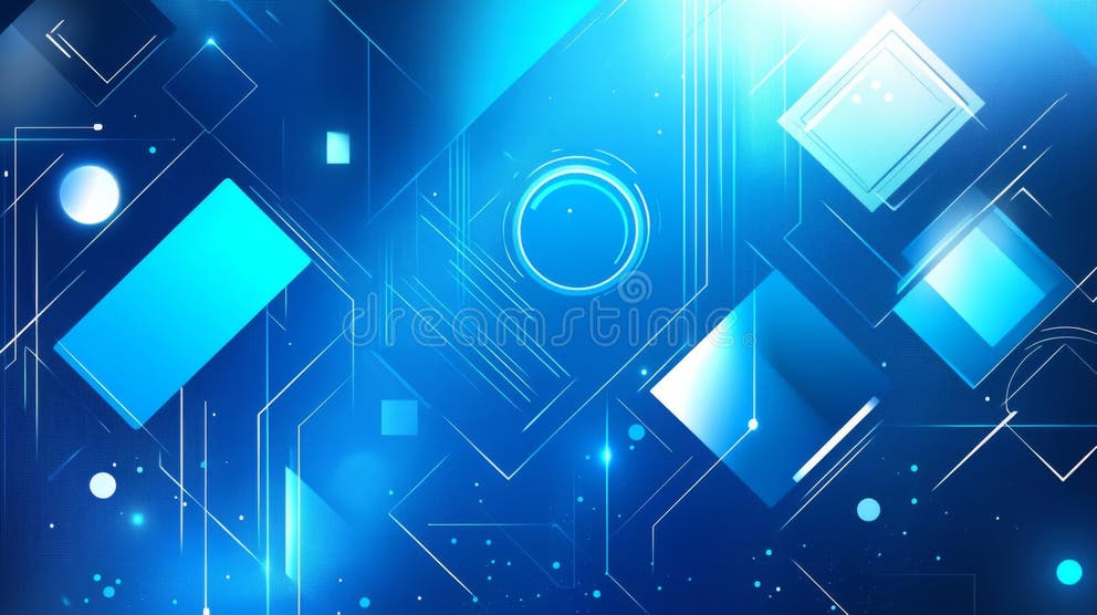 Abstract Blue Geometric Technology Background Stock Illustration ...