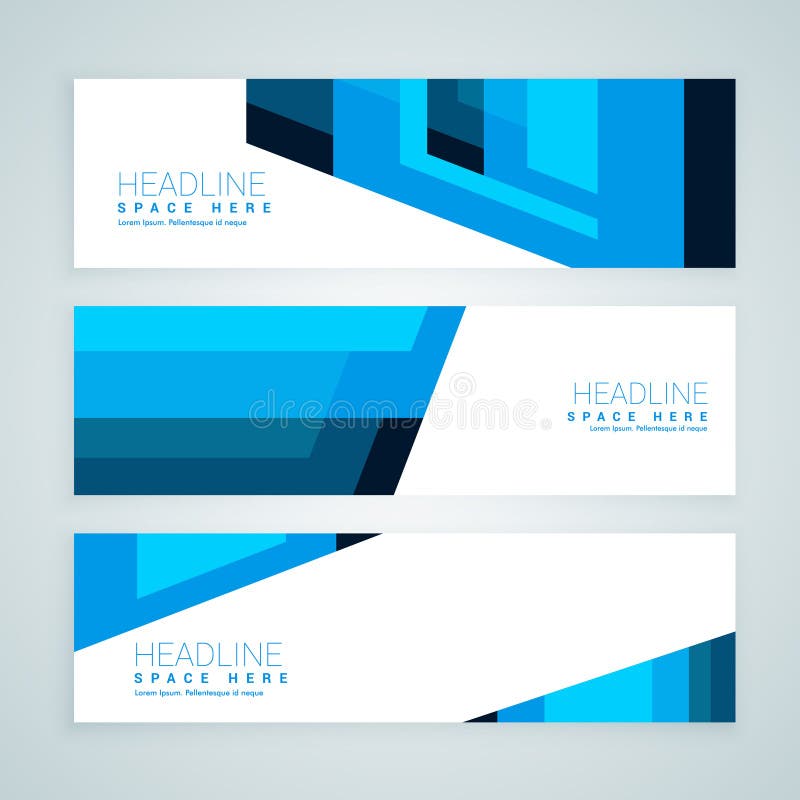 Abstract Blue Geometrical Banners Stock Vector - Illustration of ...
