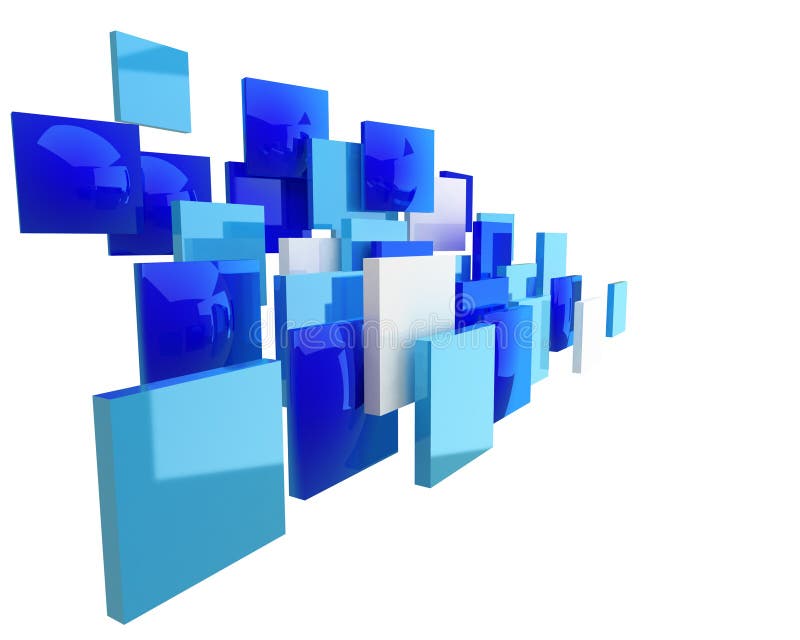 Abstract Blue Geometry Squares Isolated Stock Illustration ...