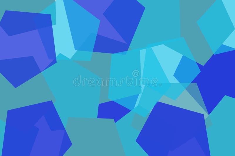 Abstract Blue Geometry.a Visually Striking Digital Art Piece Featuring ...