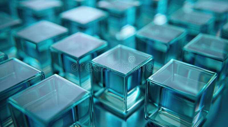 Abstract Blue Glass Cubes Pattern Background Stock Photo - Image of ...