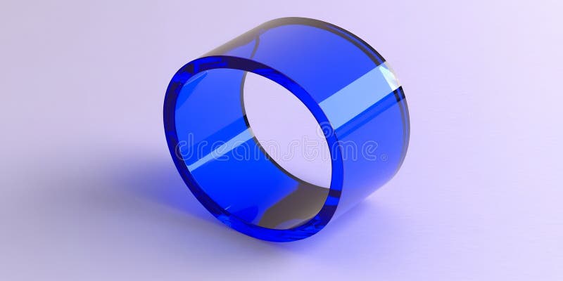 Abstract Blue Glass Cylinder Ring Modern Minimalist Design Element ...