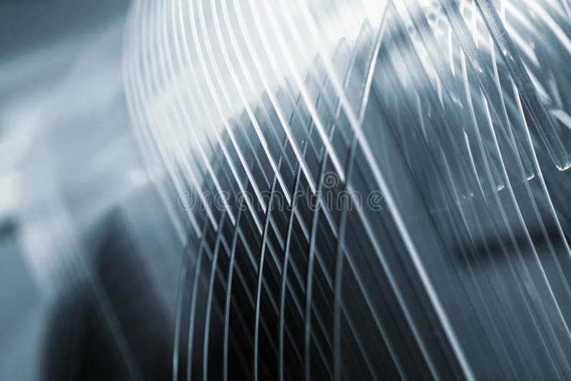 Abstract Blue Glass Installation, Layered Transparent Structure Stock ...