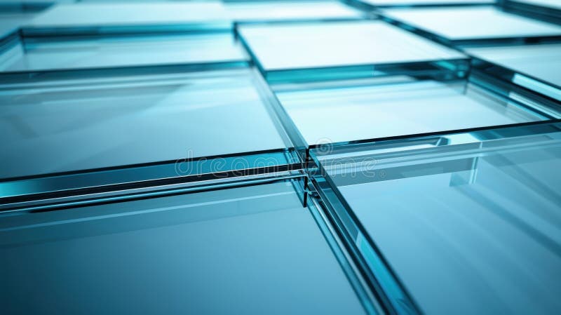 Abstract Blue Glass Panels in Modern Design Aesthetic Stock Image ...