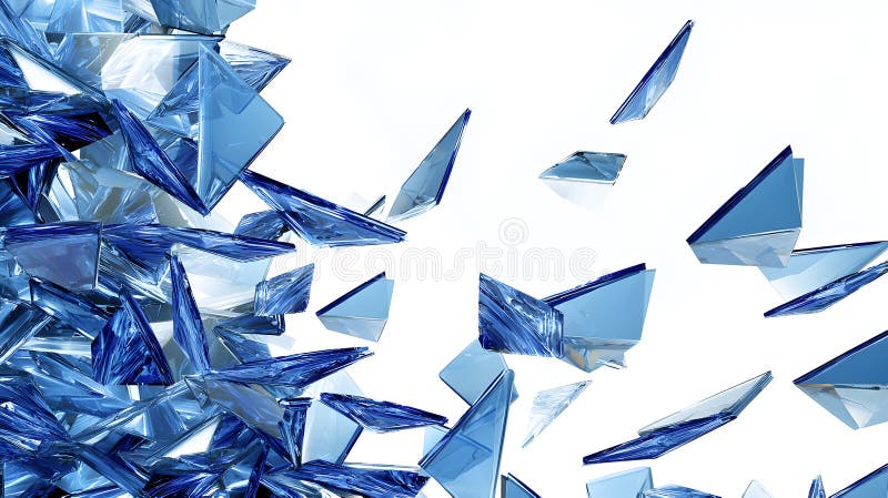 Abstract Blue Glass Shards on a Light Background Stock Illustration ...