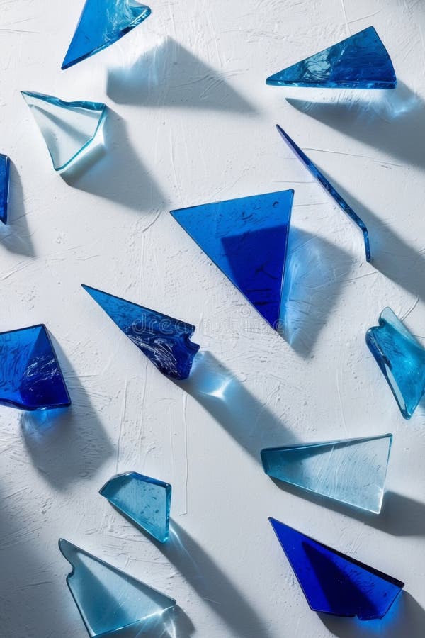Abstract Blue Glass Shards Textured Background. Stock Photo - Image of ...