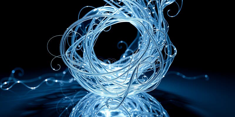 Abstract Blue Glass Swirls Design Modern Artistic Background Texture ...