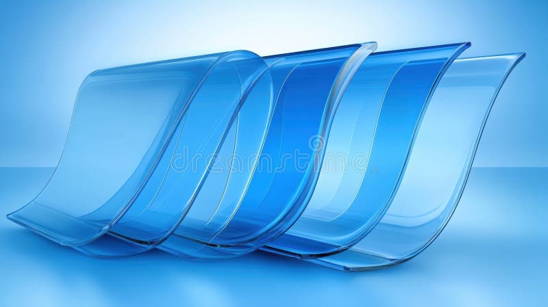 Abstract Blue Glass Waves Create a Modern and Sleek Visual Effect, AI ...