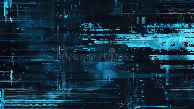 Abstract of Complex Blue Glitch with Pixel Effect in Graphic Background ...