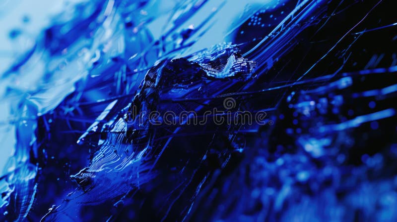 Abstract of Complex Blue Glitch with Pixel Effect in Graphic Background ...