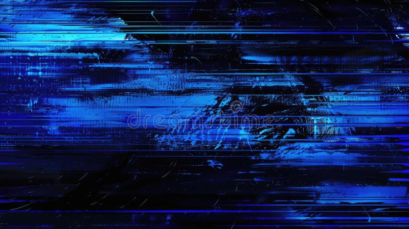 Abstract of Complex Blue Glitch with Pixel Effect in Graphic Background ...