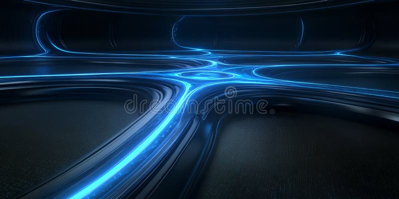 Abstract blue glow lines stock illustration. Illustration of design ...