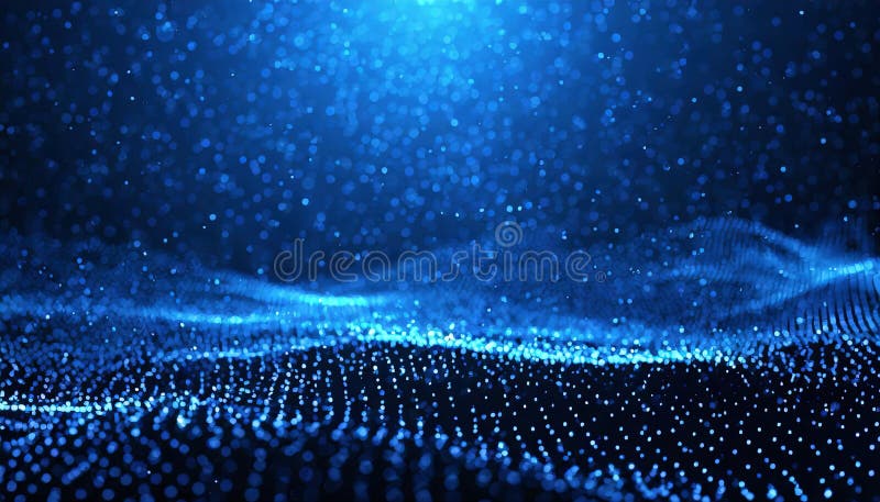 Abstract Blue Glow Particle Bokeh Background Stock Illustration ...