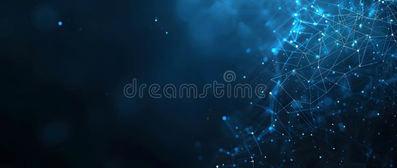 Abstract Blue Glowing Background with Polygonal Network Stock ...